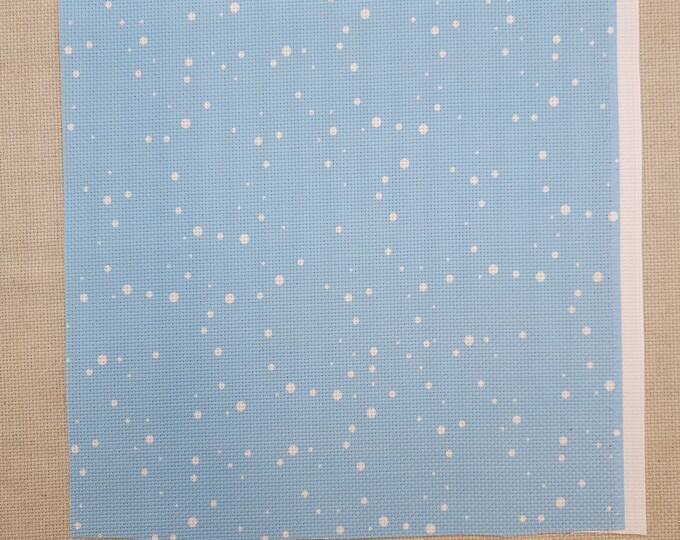 Fabric Flair 14 Ct Aida Snow on Blue 12x12" - Etsy
