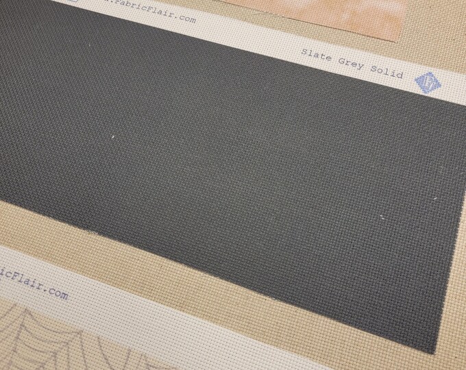 Fabric Flair 14 Ct Aida Charcoal Dyed Effect Cross Stitch Fabric 18x19 ...