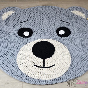 Teddy Bear Crochet Rug for Baby Room Bear Rug Nursery Forest Nursery ...