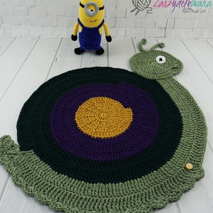 Crochet Snail Rug: Cotton Nursery Play Mat, Personalized Decor - Etsy