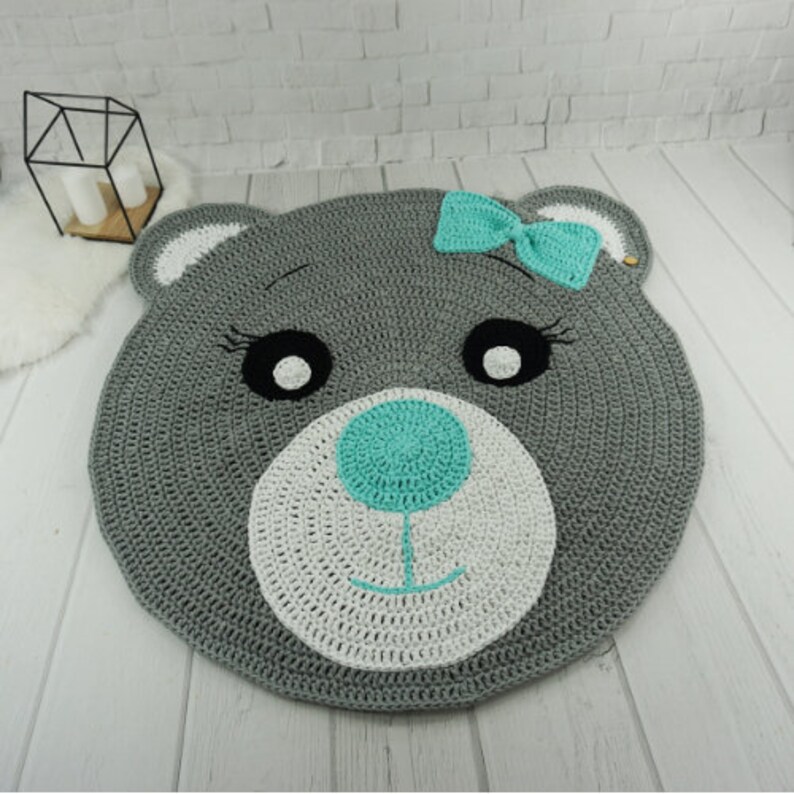 Teddy Bear Rug With Eyes Closed to the Child's Room | Etsy