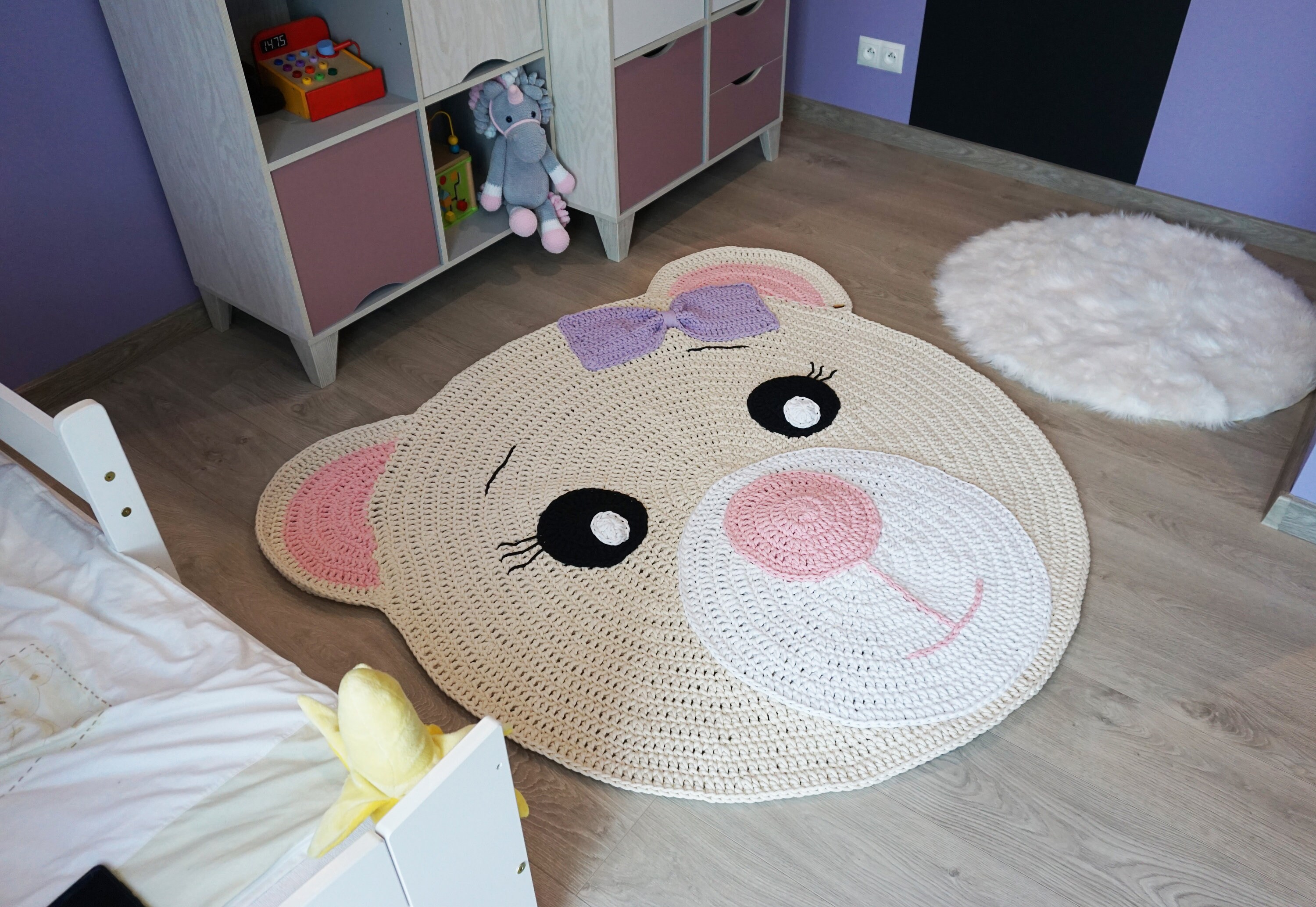 Classic Teddy Bear Rug Gray Teddy Round Rug Bear Nursery Rug | Etsy