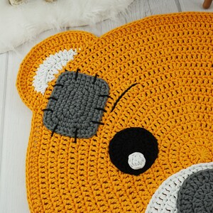 Teddy Bear Crochet Rug for Baby Room Bear Rug Nursery Forest Nursery ...