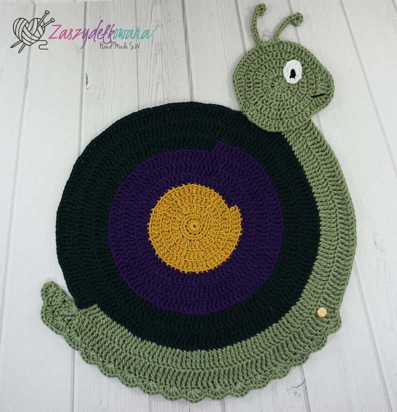 Crochet Snail Rug: Cotton Nursery Play Mat, Personalized Decor - Etsy