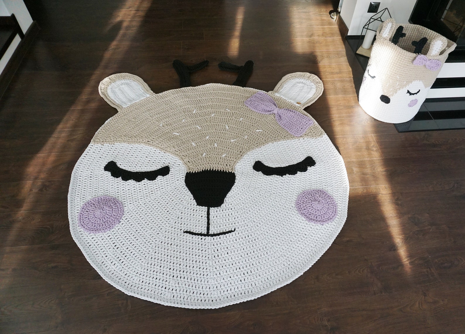 Crochet Deer Rug for Baby Room Reindeer Kids Rug Deer Nursery - Etsy