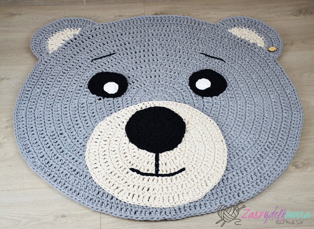 Teddy Bear Crochet Rug for Baby Room Bear Rug Nursery Forest Nursery ...