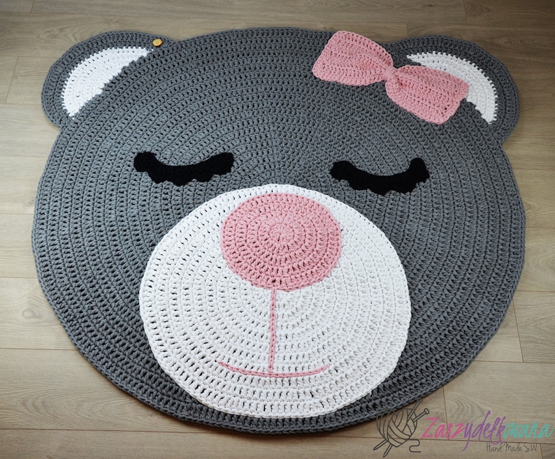 Teddy Bear Rug With Eyes Closed to the Child's Room | Etsy