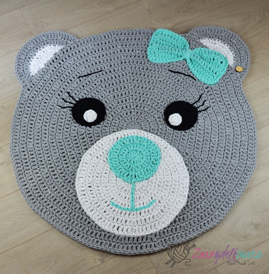 Classic Teddy Bear Rug Gray Teddy Round Rug Bear Nursery Rug - Etsy