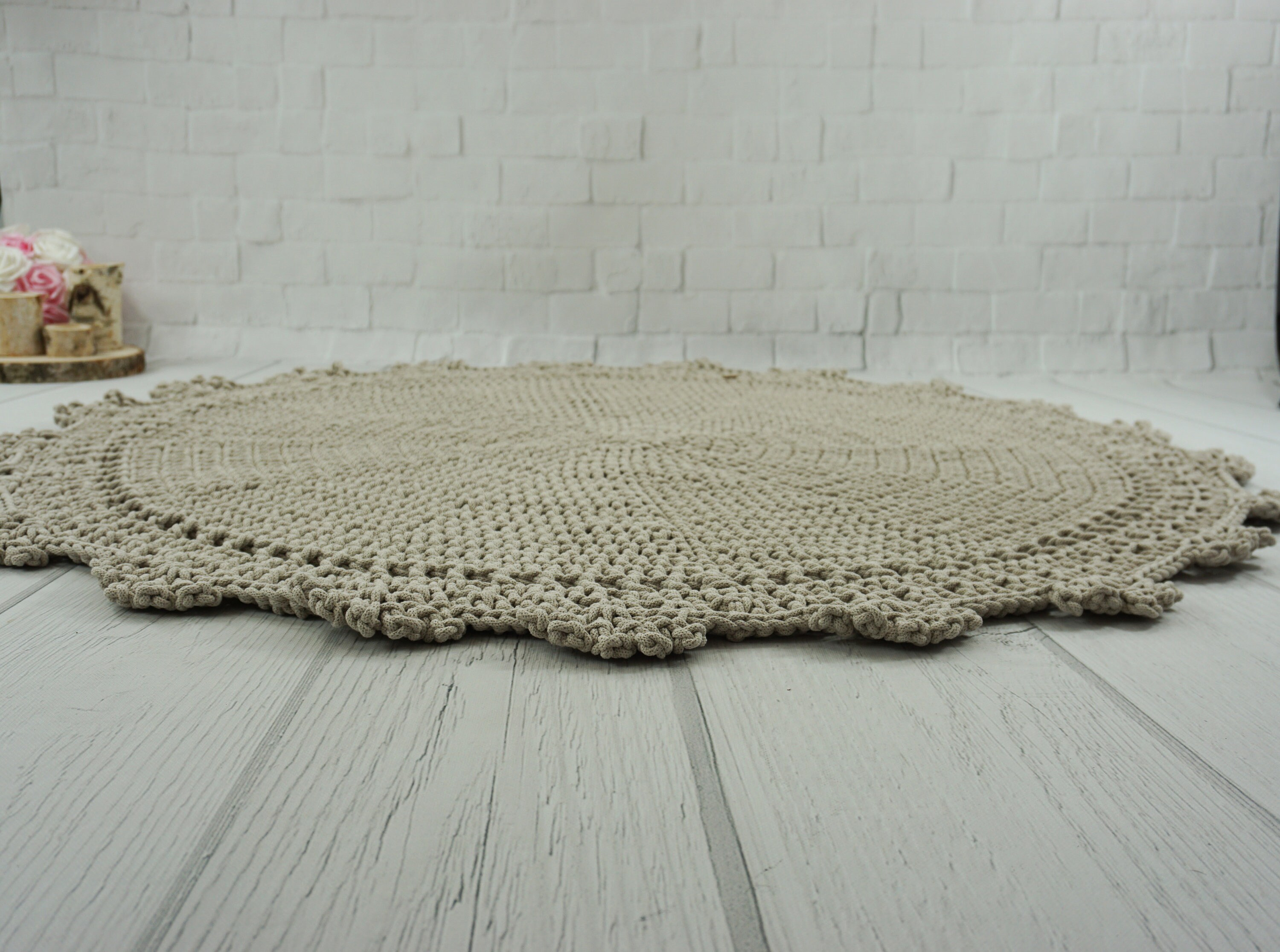 Transparent Crochet Round Rug for Baby Room Personalized Baby | Etsy