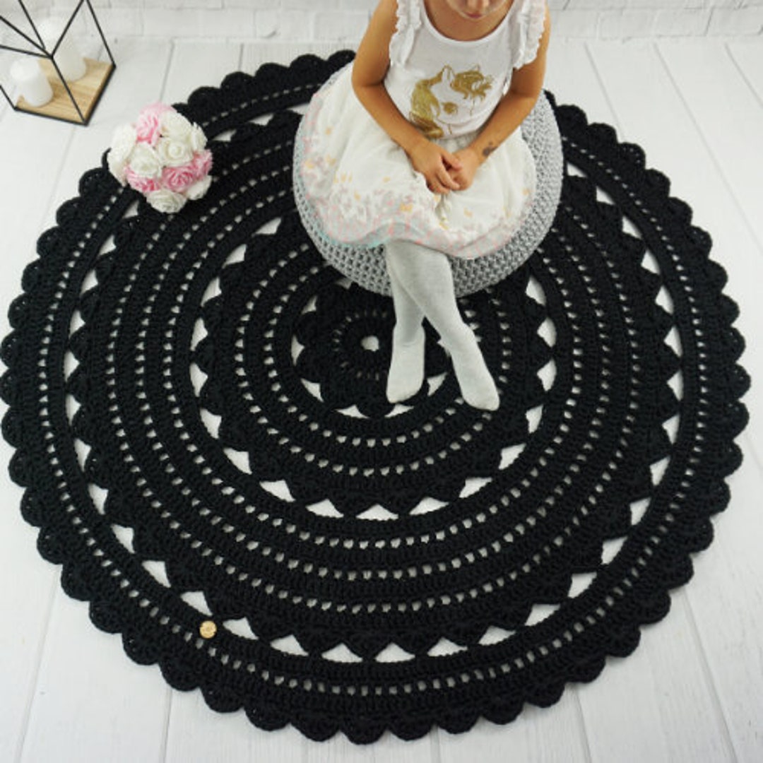 Transparent Crochet Round Rug for Baby Room Personalized Baby Gift ...