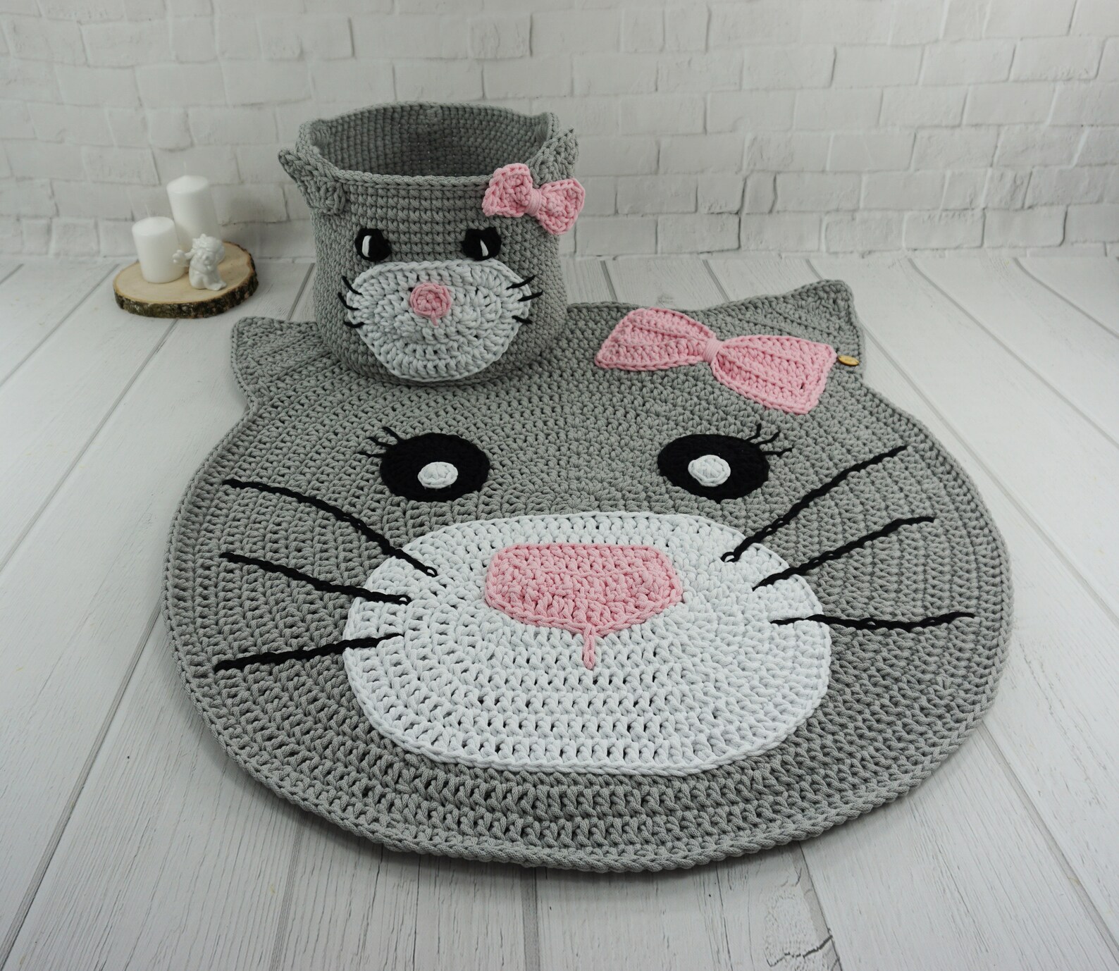 Cat Crochet Rug Kitty Rug Cat Nursery Rug Kitten Baby Room Rug - Etsy