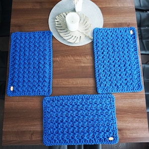 Rectangular Crochet Placemats Cornflower Table Placemats Table ...