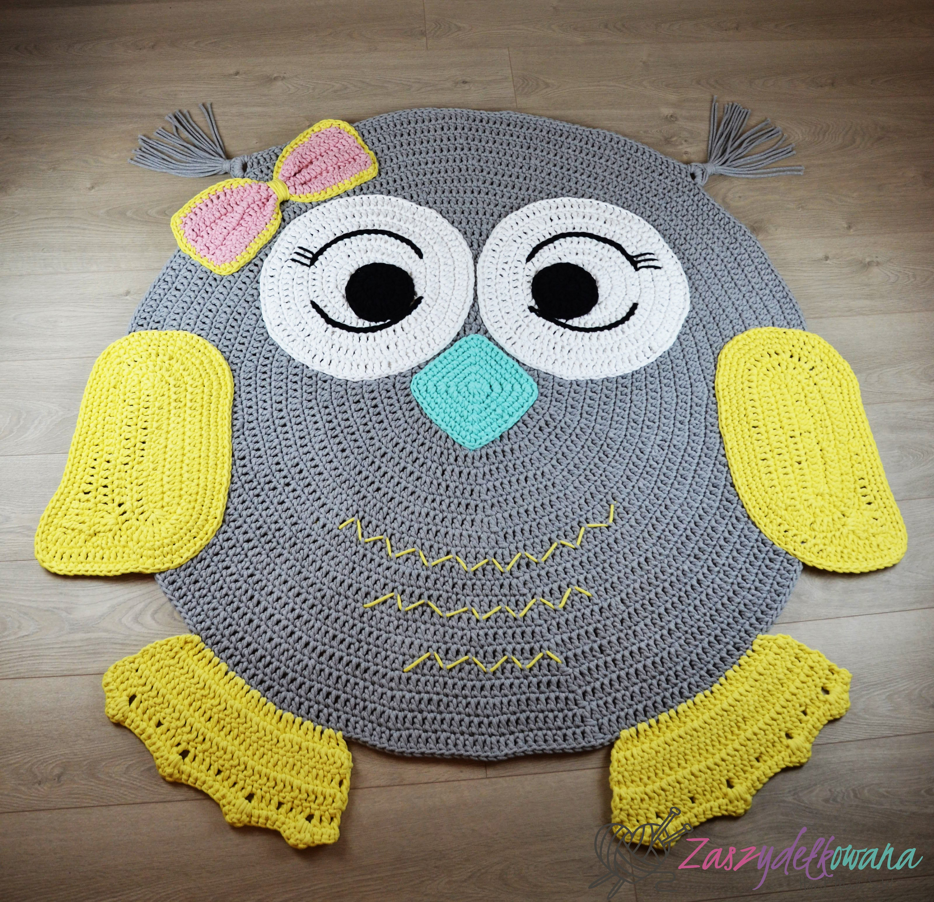 Owl Round Rug for Baby Room Owl Nursery Rug Crochet Owl Rug - Etsy
