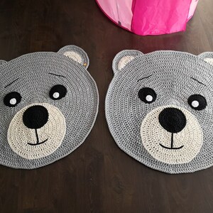 Classic Teddy Bear Rug Gray Teddy Round Rug Bear Nursery Rug Woodland ...