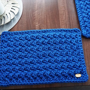 Rectangular Crochet Placemats Cornflower Table Placemats Table ...