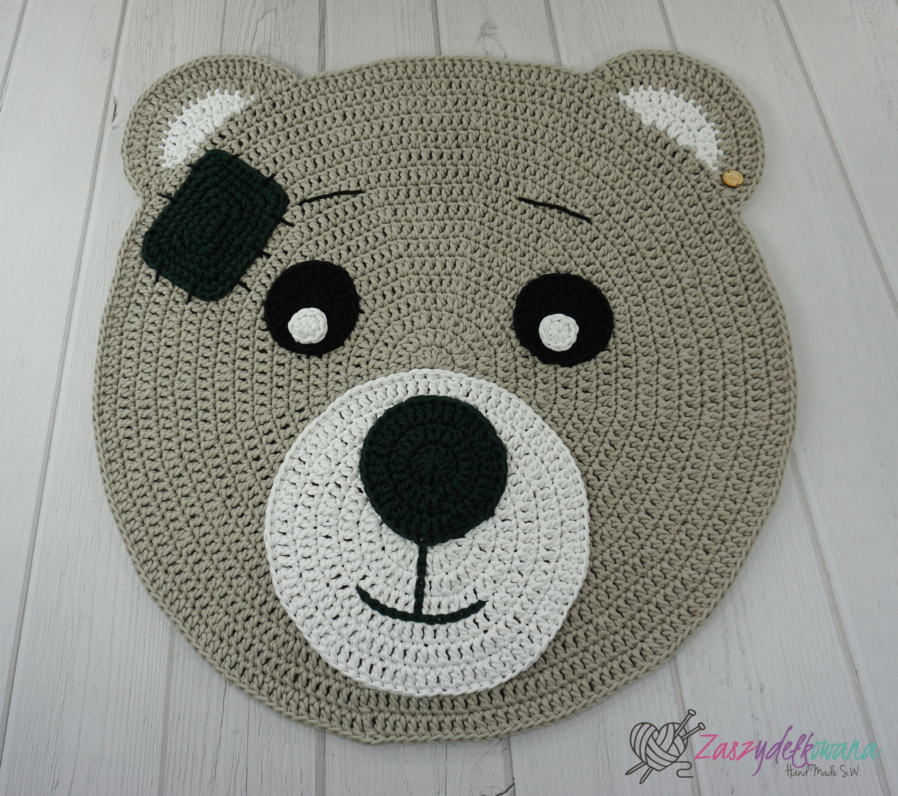 Teddy Bear Rug With Eyes Closed to the Child's Room | Etsy