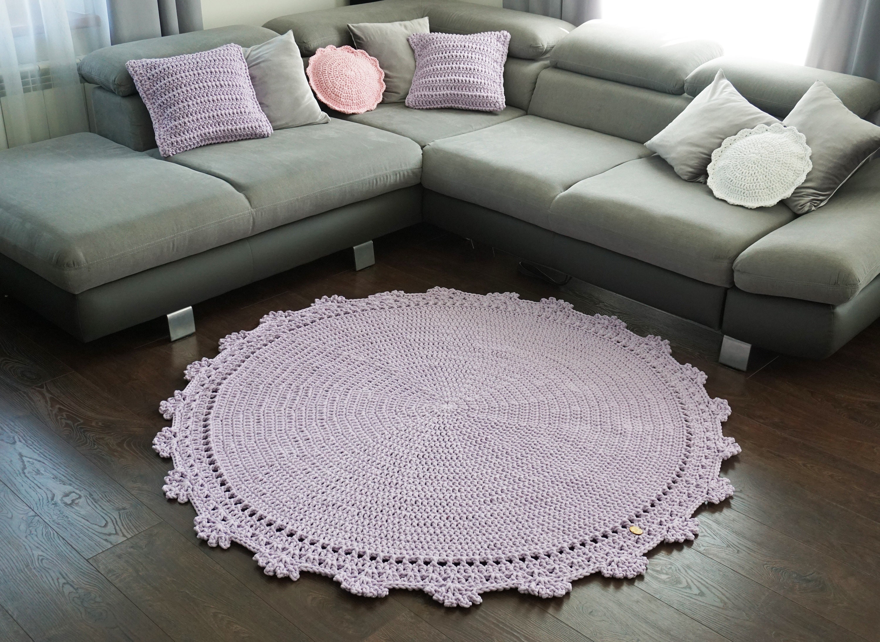 Crochet Rug Round for Baby Room Handmade Personalized Baby | Etsy