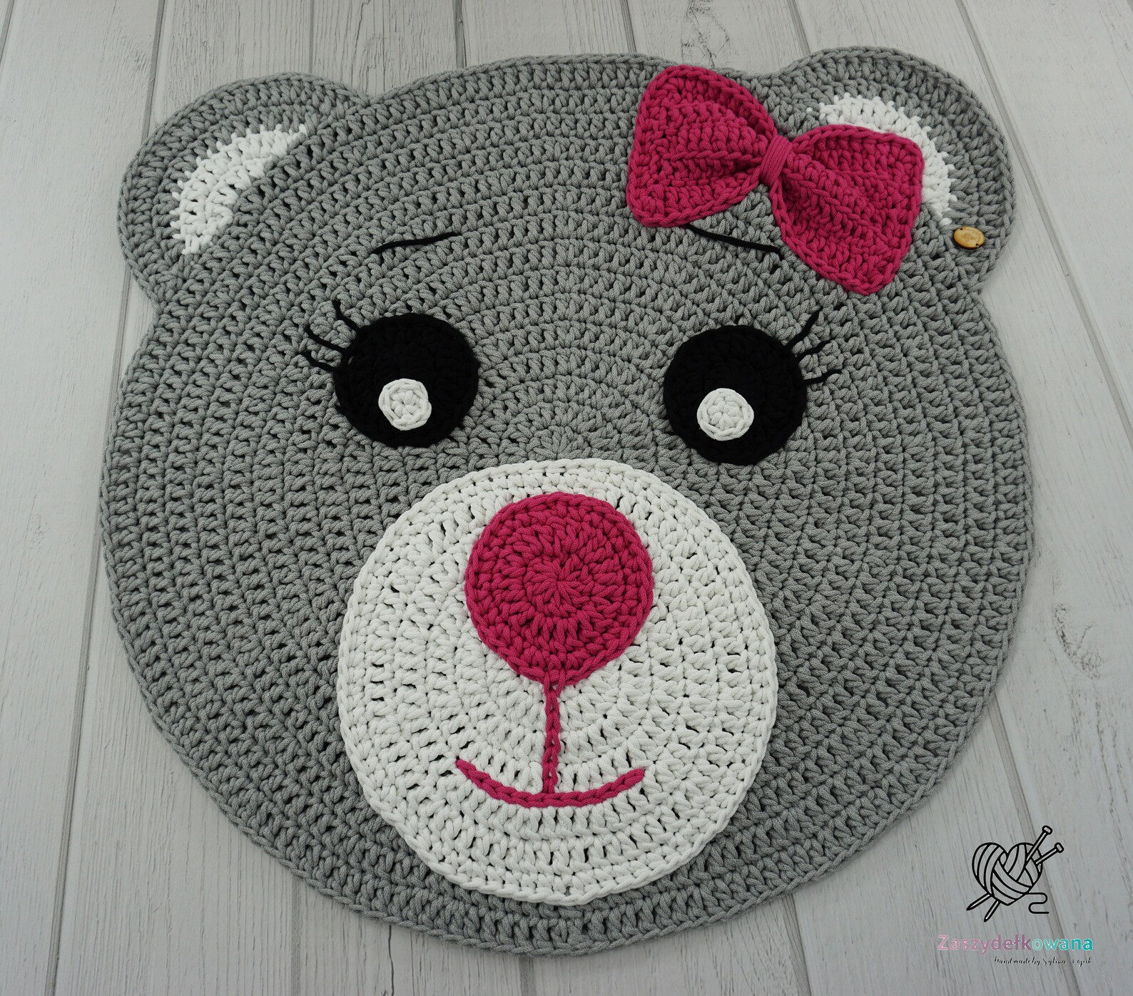 Classic Teddy Bear Rug Gray Teddy Round Rug Bear Nursery Rug | Etsy