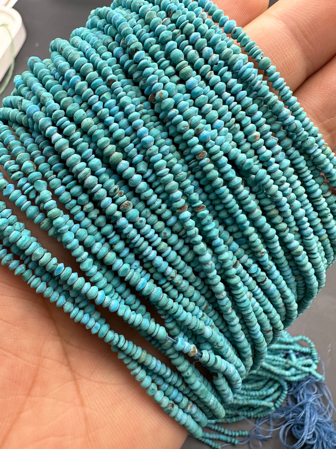 Real Turquoise Beads / Natural Turquoise Seed Beads / 2mm Rondelle ...