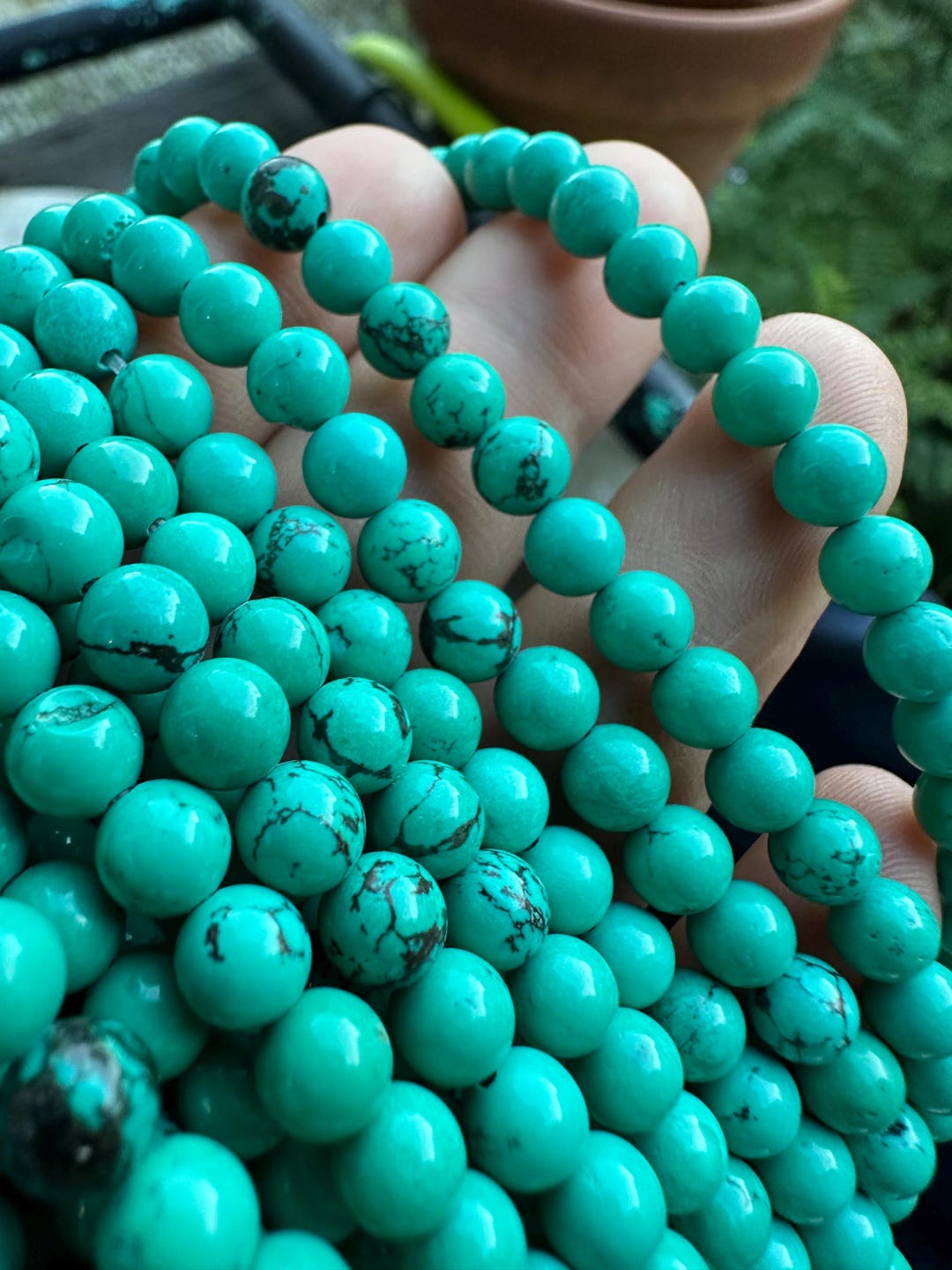 Genuine Turquoise Beads / Natural Turquoise Beads 6mm / Round Beads 6mm ...