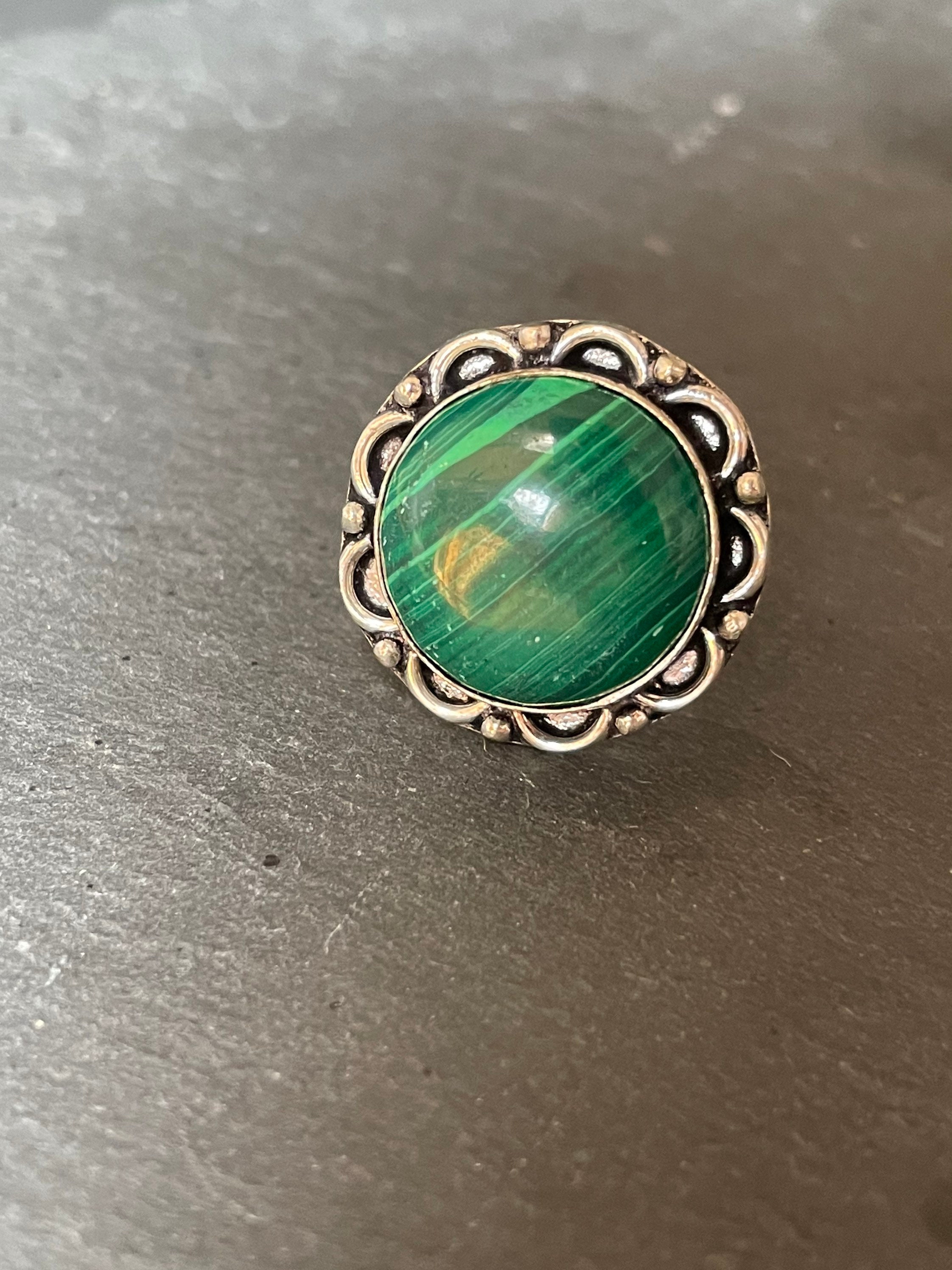 Malachite ring Man's ring malachite stone | Etsy