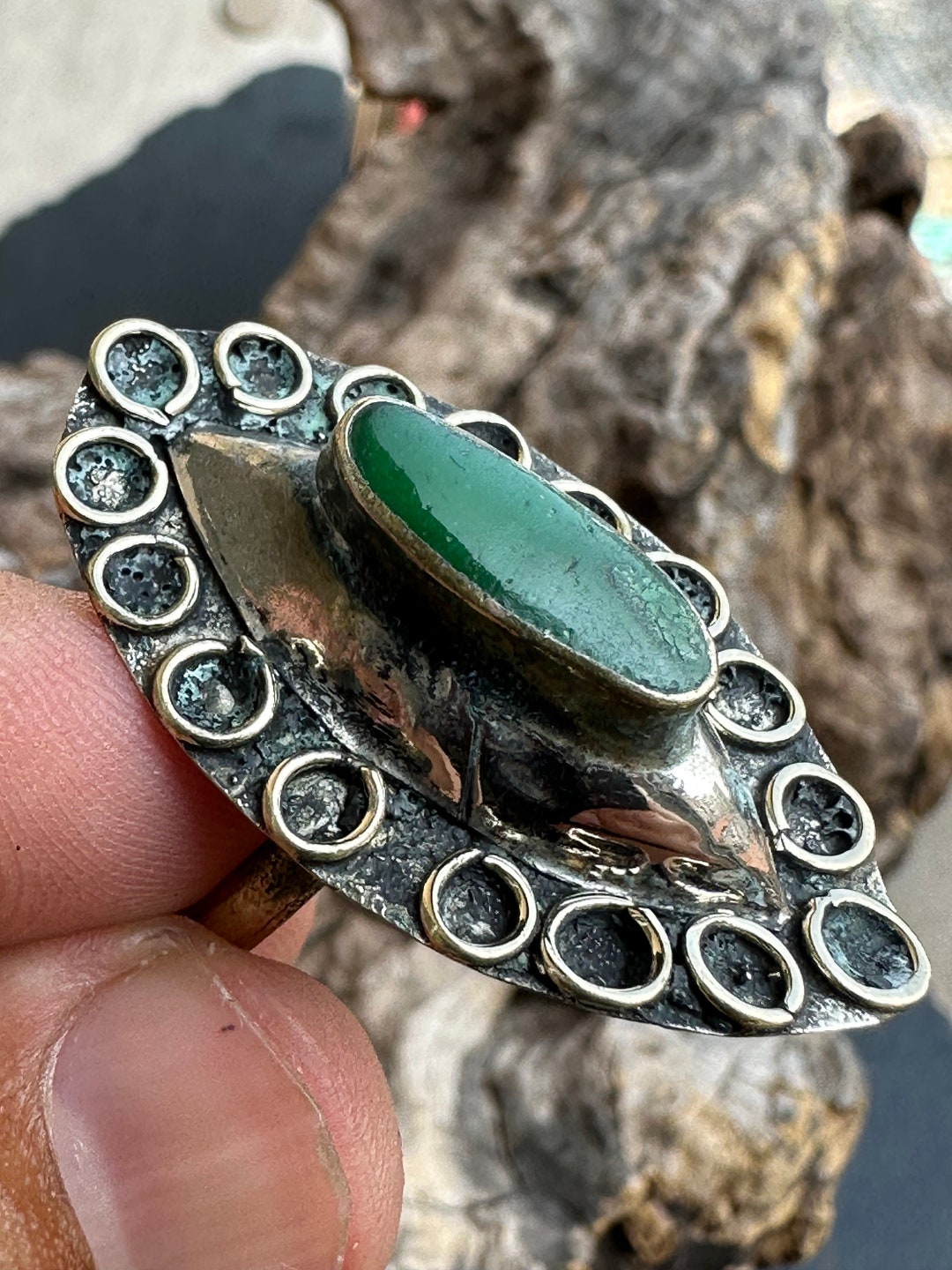 Turkmen Traditional Alpaka Red Enamel Bird Ring, Adorable Tribal Belly ...