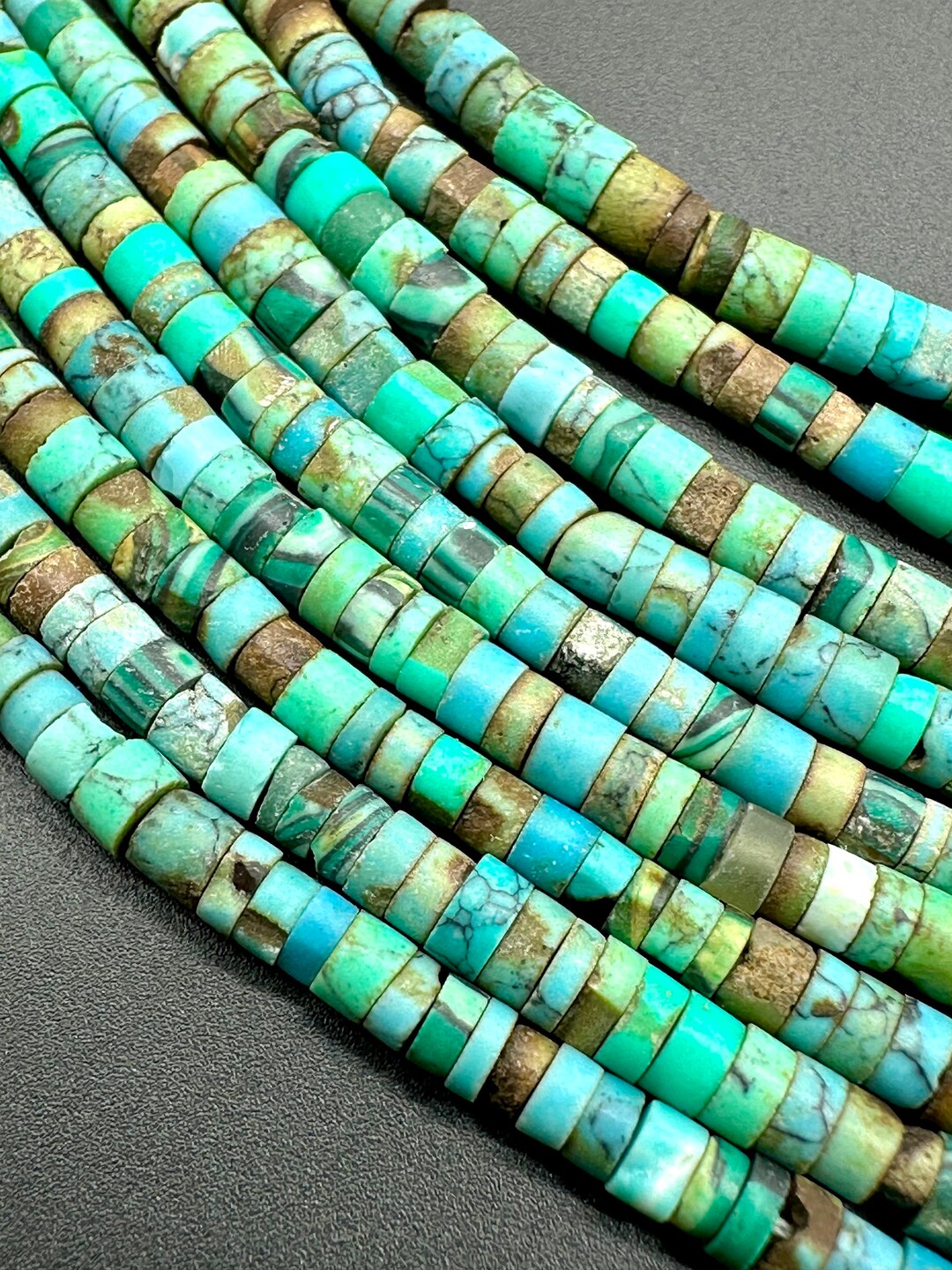 Genuine Turquoise Beads / Natural Turquoise Seed Beads - Malachite ...