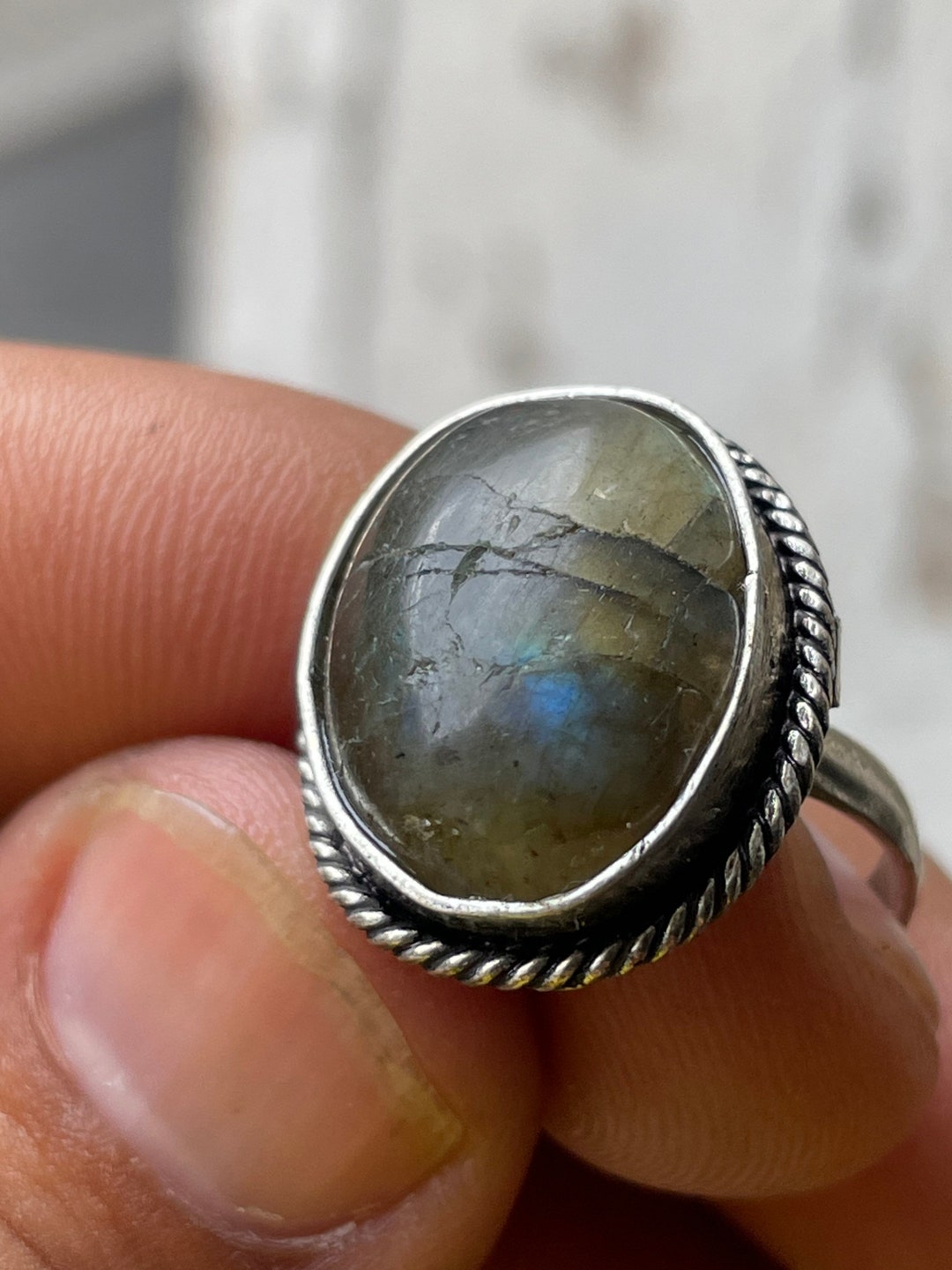 Labradorite Stone Ring, Silver Ring, Labradorite Ring, Women's and Men ...
