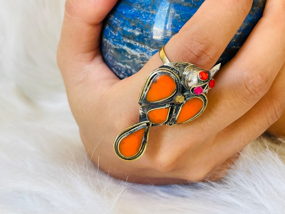 Afghan Kochi Ring, Big Afghan Bird Ring, Bird Ring, Middle Eastern ...