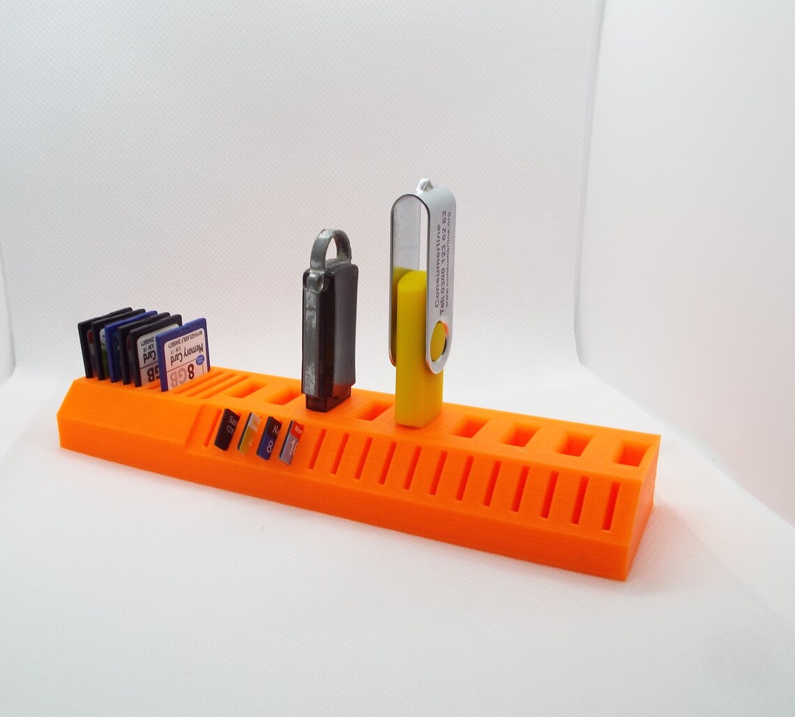 3D Printed USB Flash Drive SD and Micro SD Card Holder Desk | Etsy