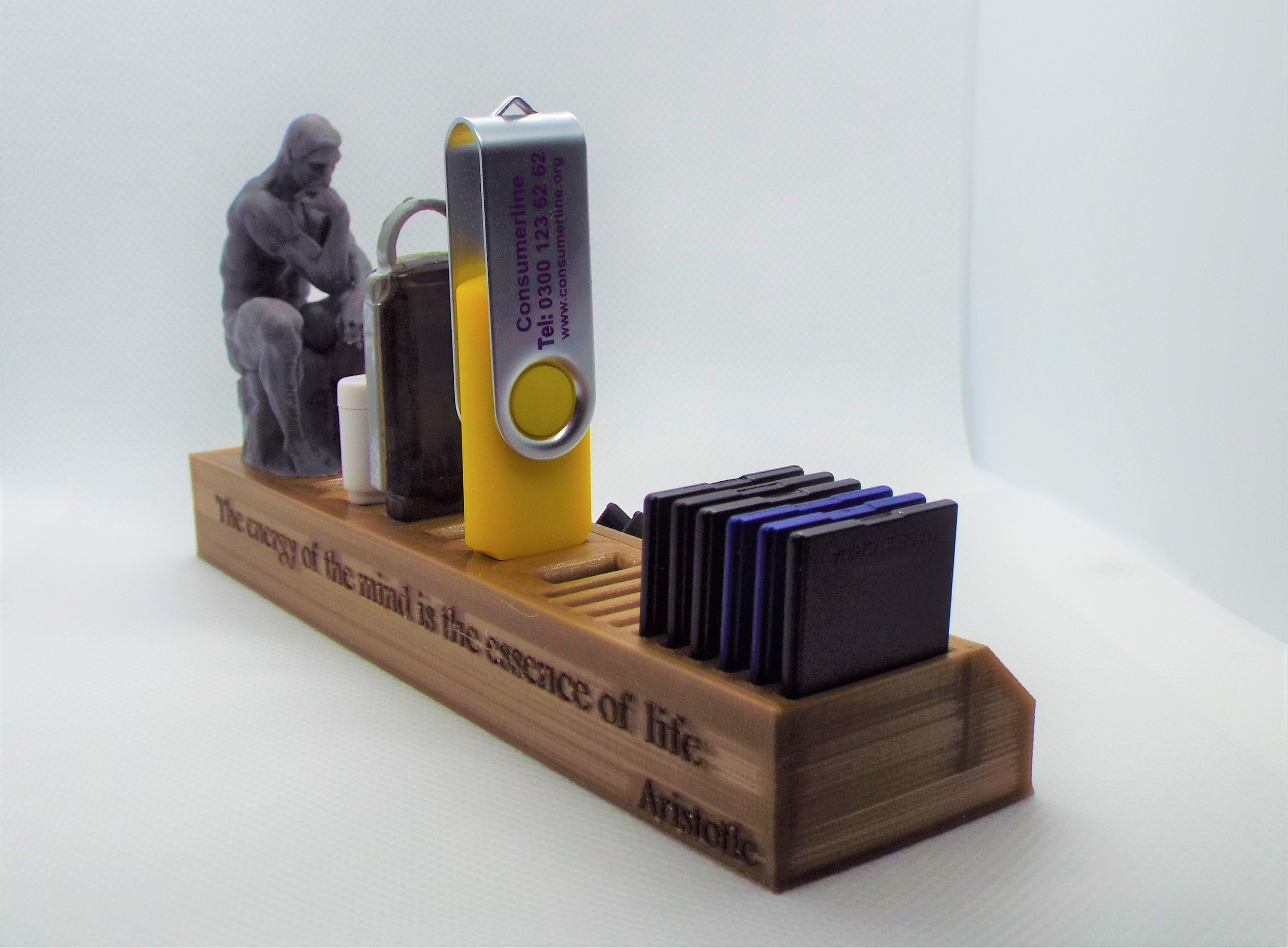 3D Printed USB Flash Drive, SD and Micro SD Card Holder , Teachers Gift ...