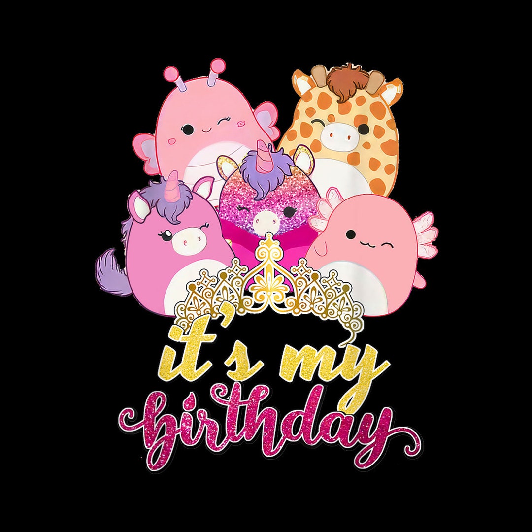 It's My Birthday Girl Squish Squad Mallow Girls Kids Cute Digital PNG ...