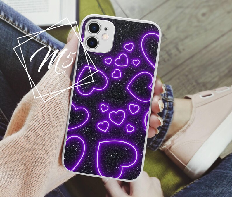 Seamless | Neon Purple Heart | Background | Neon Lights | Heart | PNG ...