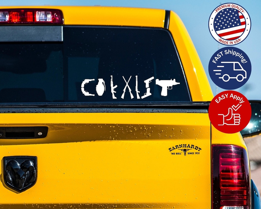 Coexist 2nd Amendment Decal, Car Truck Van Window or Bumper Sticker ...