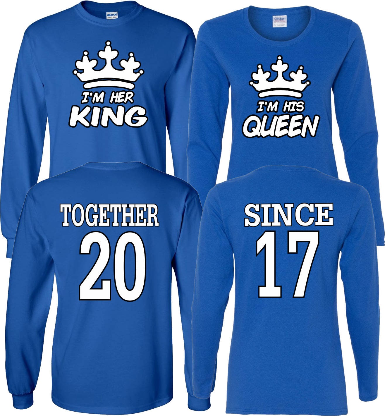 King and Queen Matching Long Sleeve Shirts: Couples Valentine's Gift - Etsy