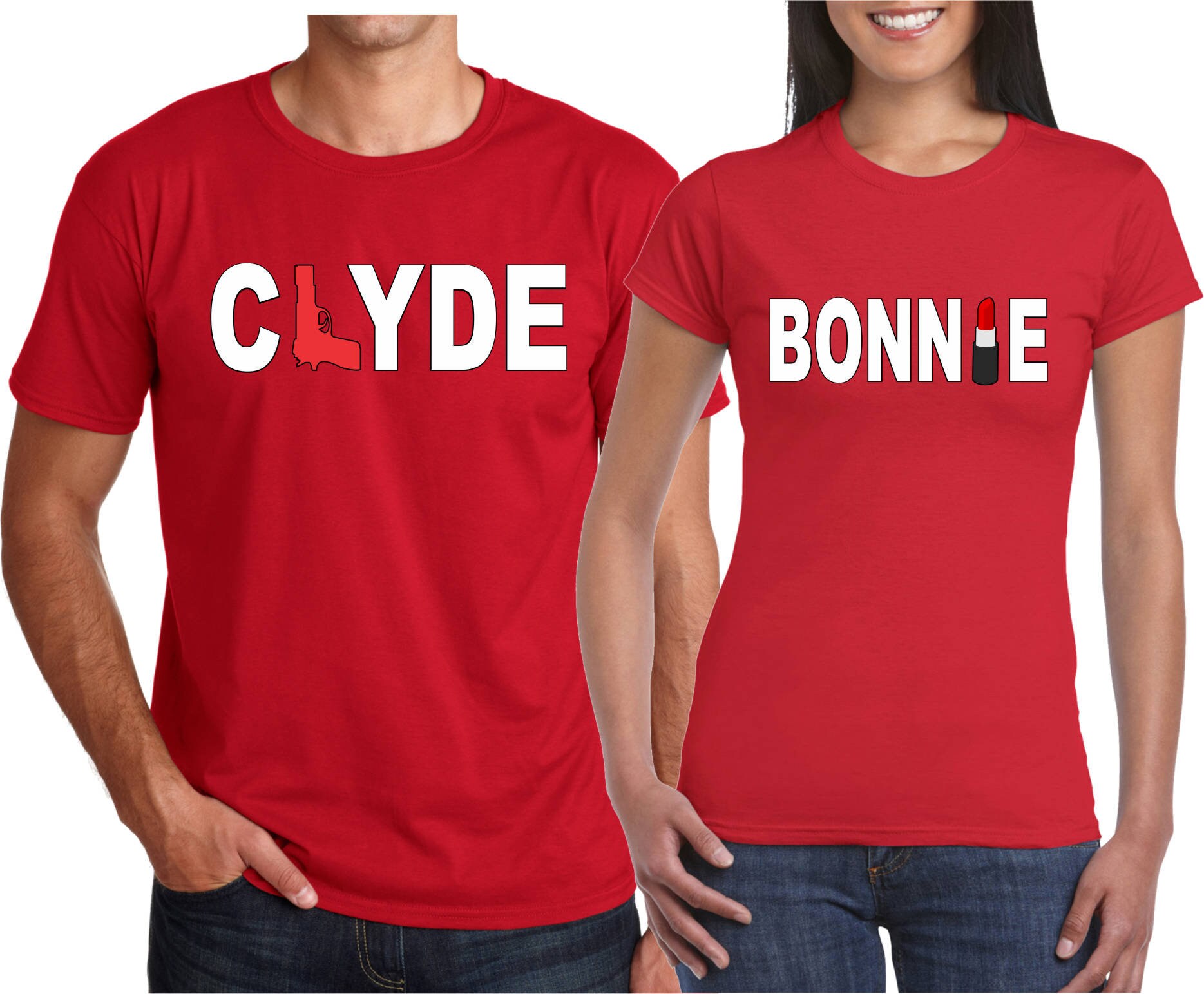 Bonnie & Clyde Love Designs Couples Matching Valentine's | Etsy