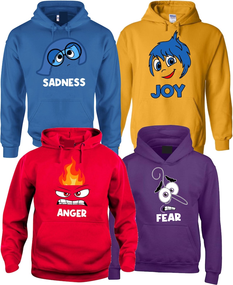 Inside Out 2 Movie Characters Sweatshirt Hoodie; Custom Halloween Group ...
