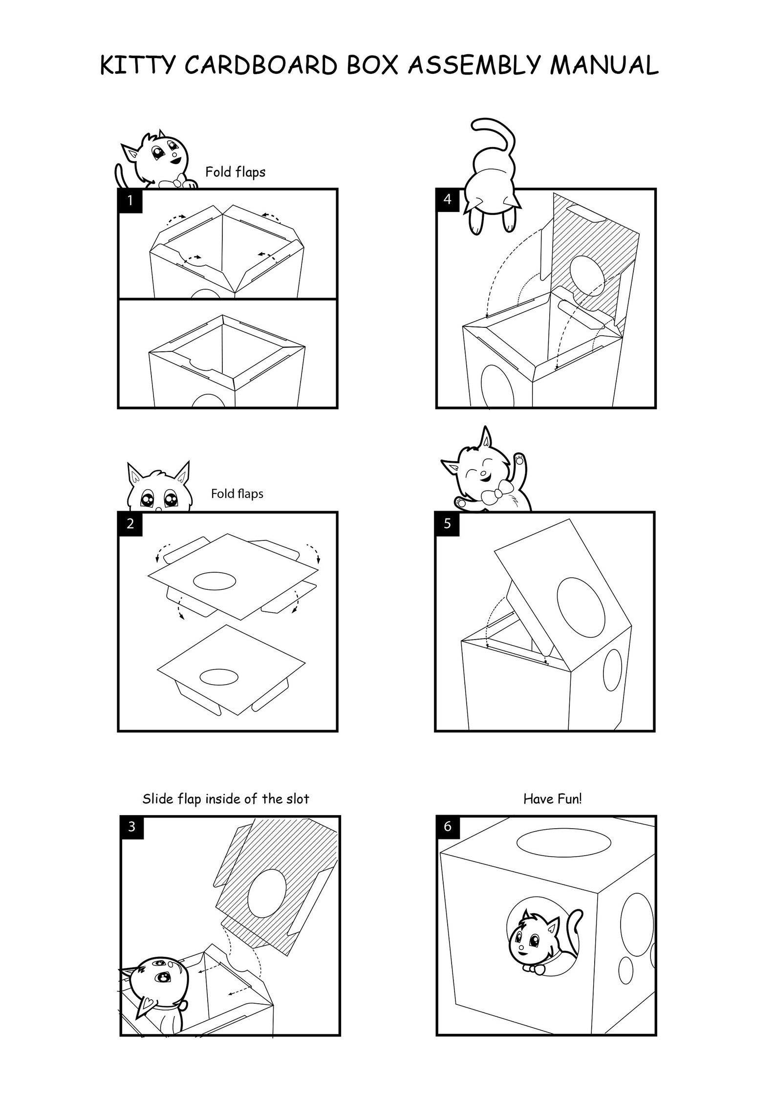 Kitty Cardboard Designer Boxes (condos/playhouses) for Cats - MEOW-TER ...
