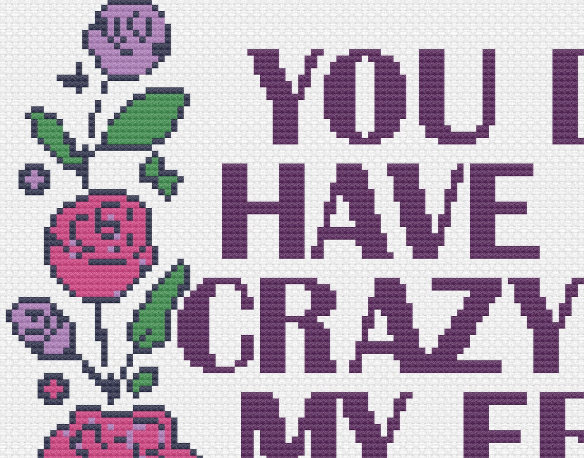 Funny Cross Stitch Pattern Crazy Friend PDF Instant Download - Etsy