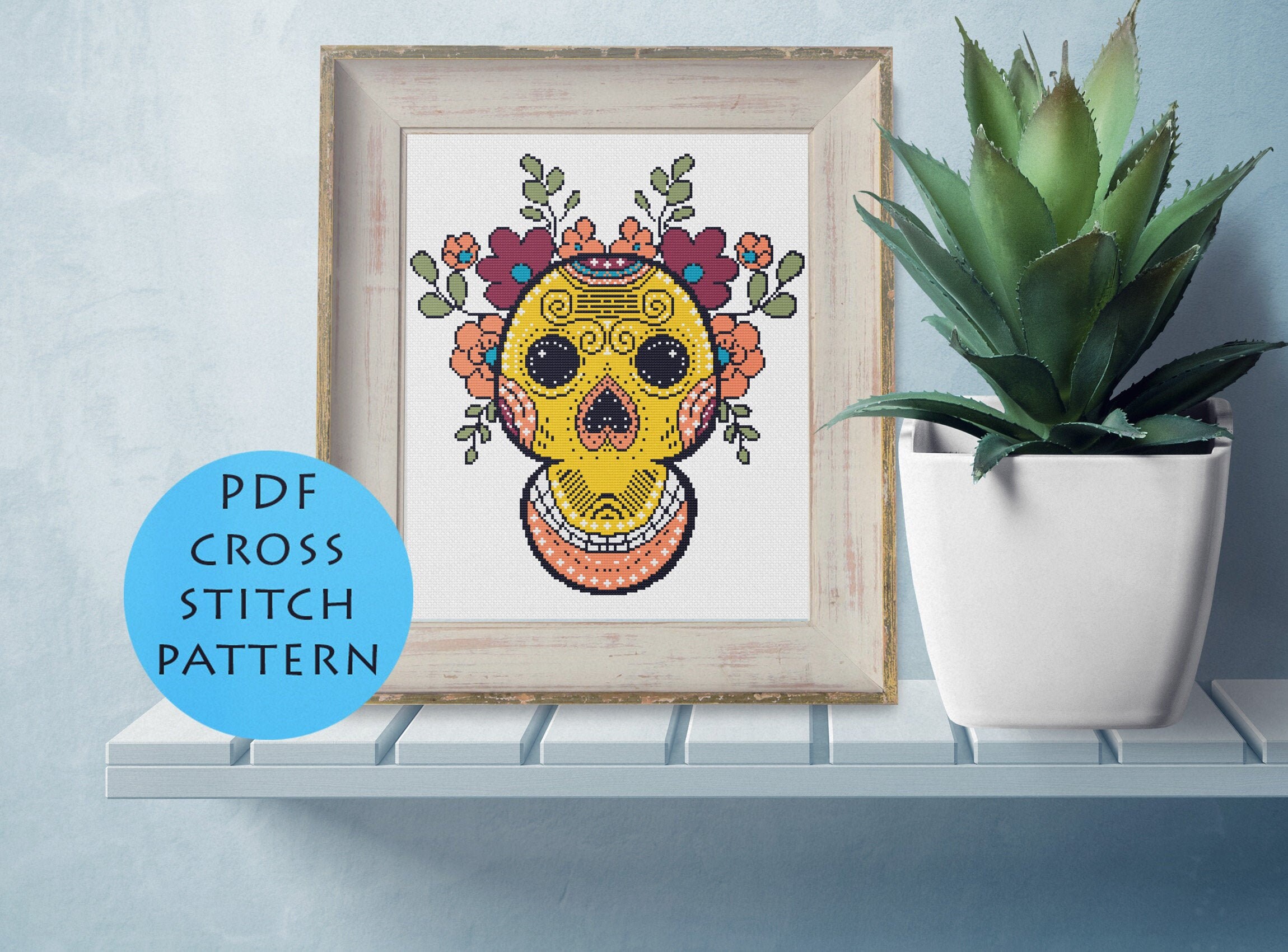 Sugar Skull Cross Stitch Pattern PDF Instant Download | Etsy
