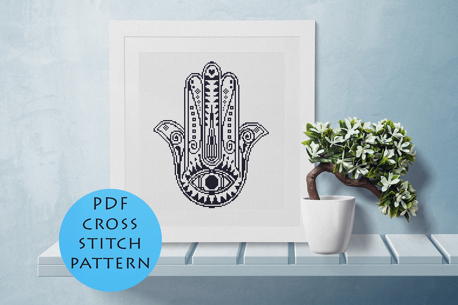 Hand of Hamsa Cross Stitch Pattern Hand of Fatima PDF Instant | Etsy