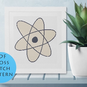 Atom Art Science Cross Stitch Pattern Chemistry PDF Instant Download ...