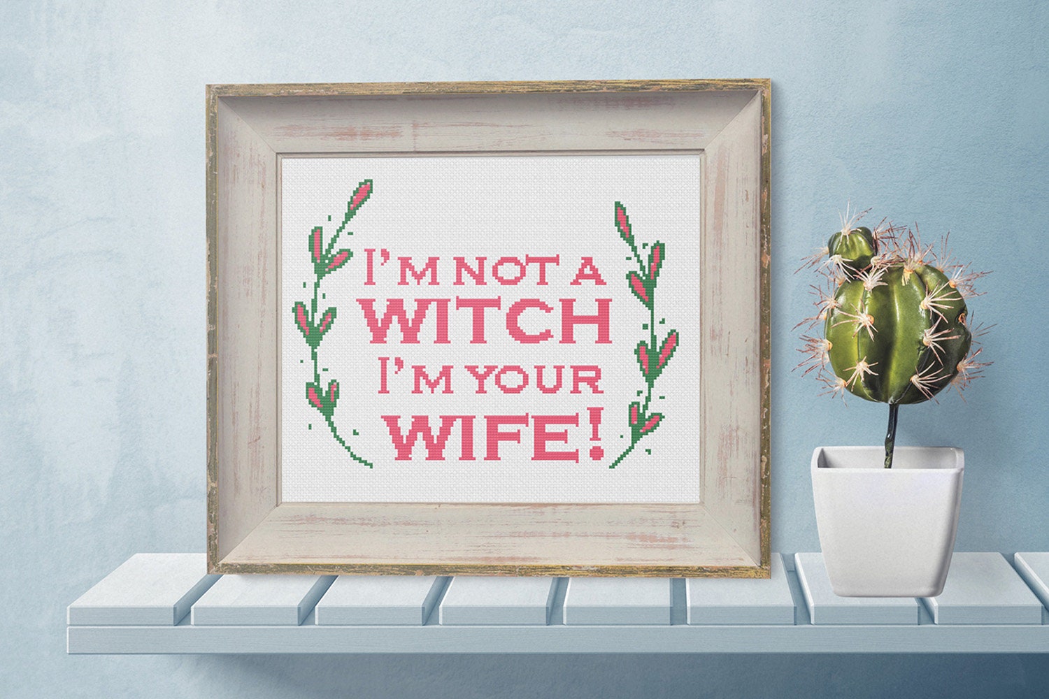 The Princess Bride I'm Not A Witch I'm Your Wife Cross | Etsy