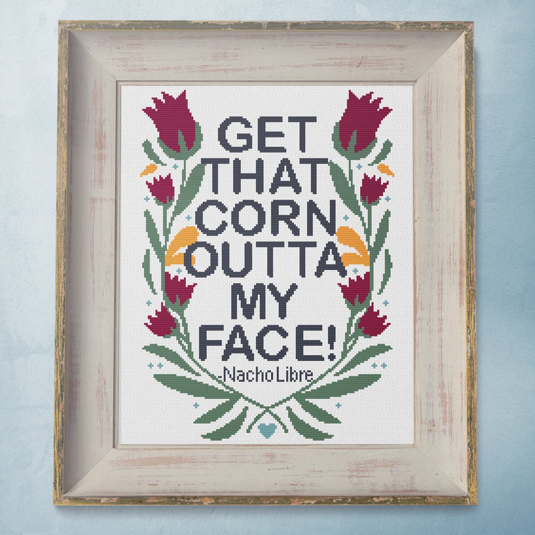 Nacho Libre Cross Stitch Pattern Funny Get That Corn Outta My - Etsy