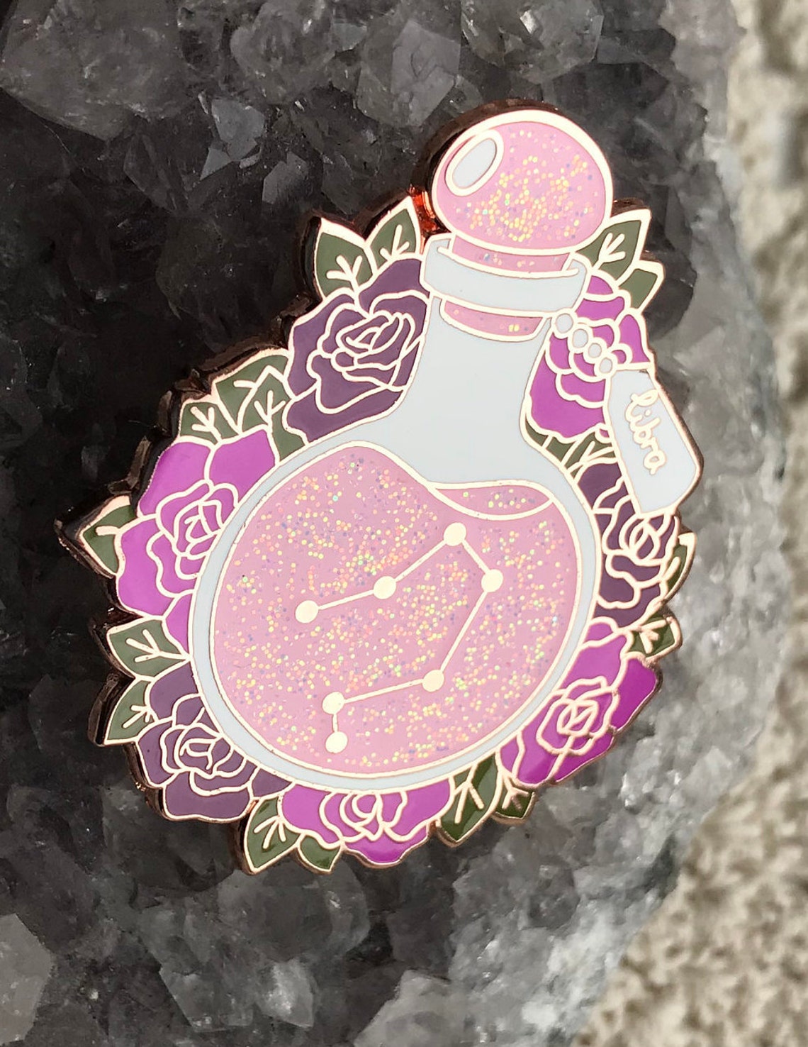 Libra constellation zodiac potion bottle hard enamel pin | Etsy