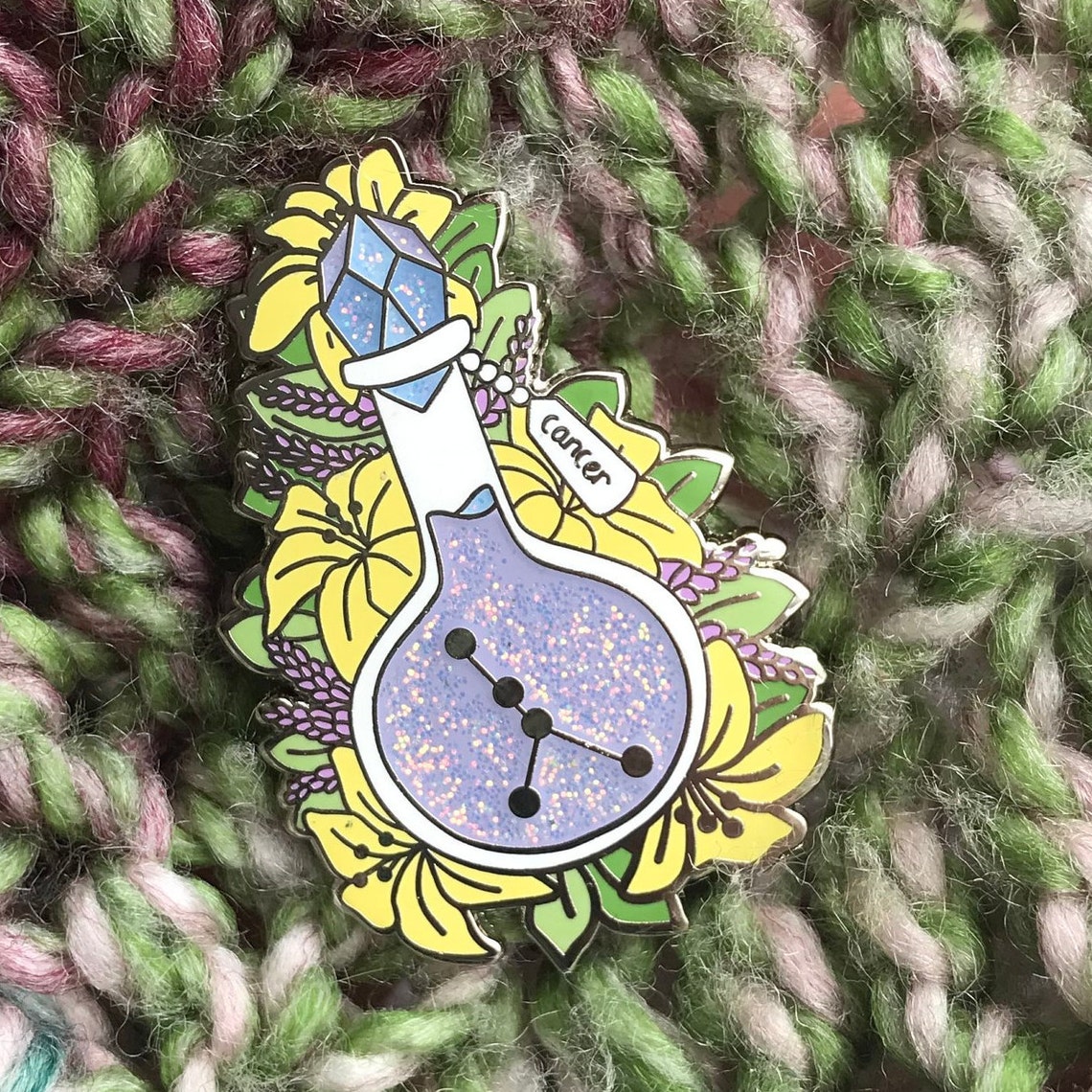 Cancer Constellation Zodiac Potion Bottle Hard Enamel Pin - Etsy