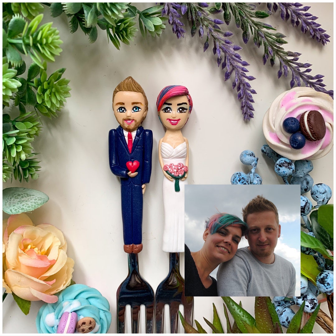 Custom Wedding Couple Cake Topper Personalized Geeky Gift Bride and ...