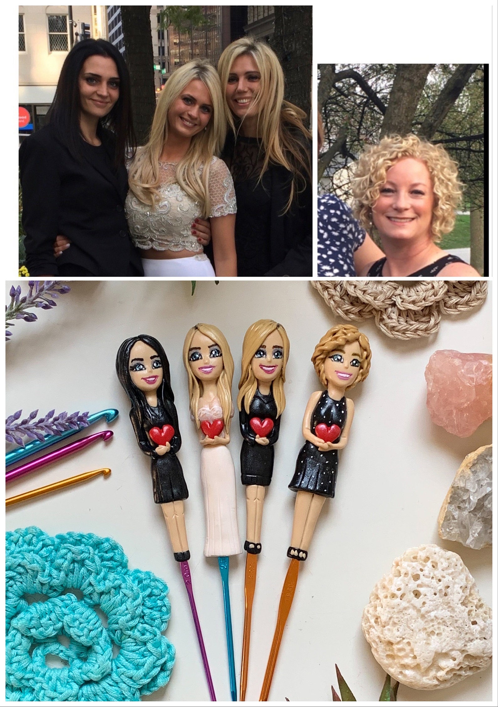 Personalized Family Portrait 4 Crochet Hook Set, Fun Crochet Hooks ...