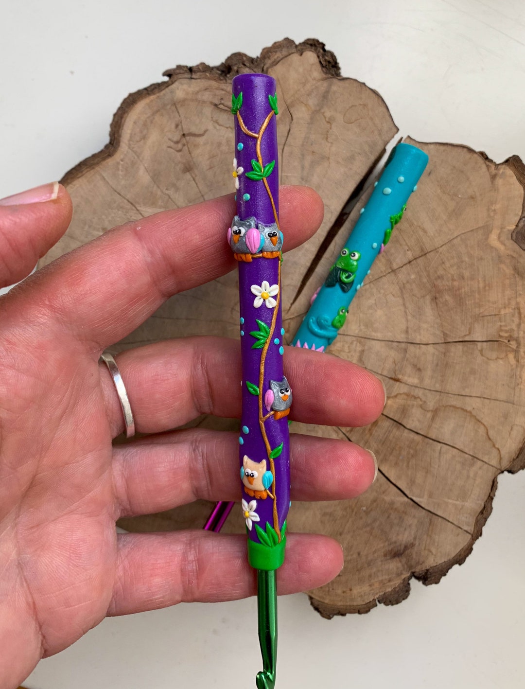 Cute Owl Crochet Hook, Handmade Crochet Gift, Unique Craft Tool - Etsy