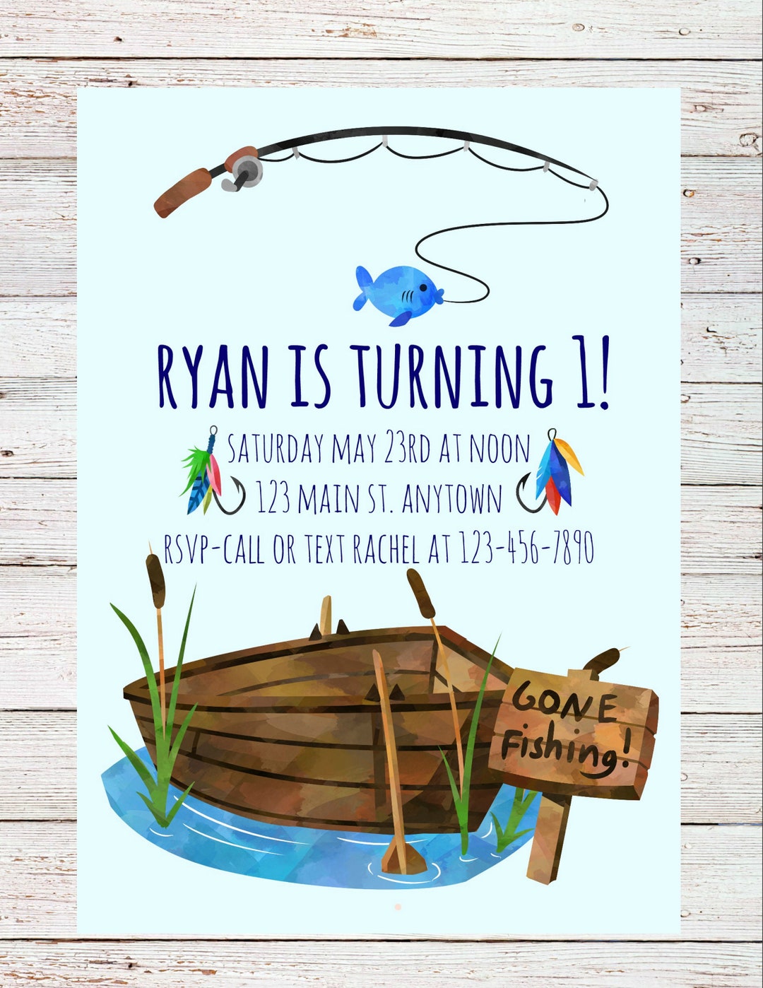 Printable Fishing Themed Invitation - Etsy